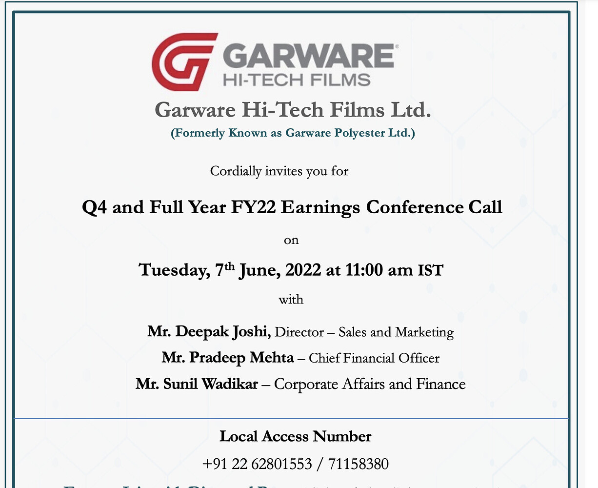 Garware Hi-tech films (Earlier Garware polyester) - Untested - but ...